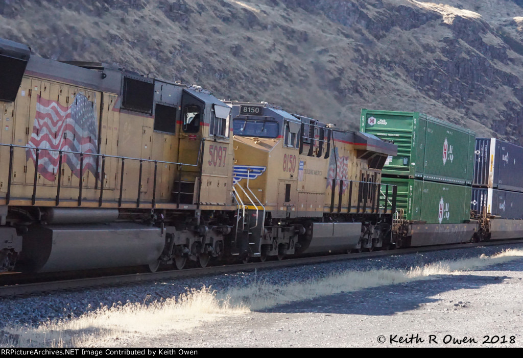 Mid-train DPUs on a Westbound Intermodal